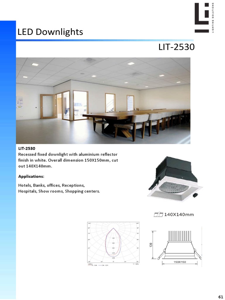 4) Fixed Square LED downlight- Liteway- LIT-2530 | PDF