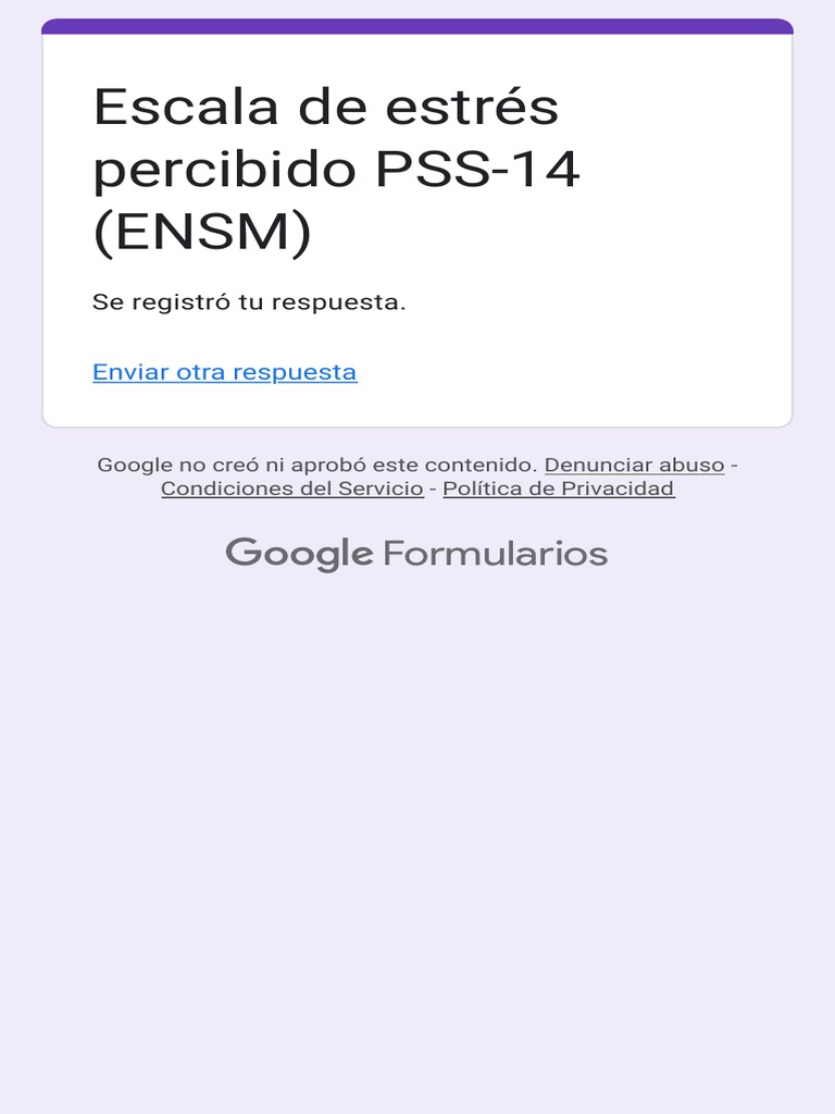 Escala de Estrés Percibido PSS-14 | PDF