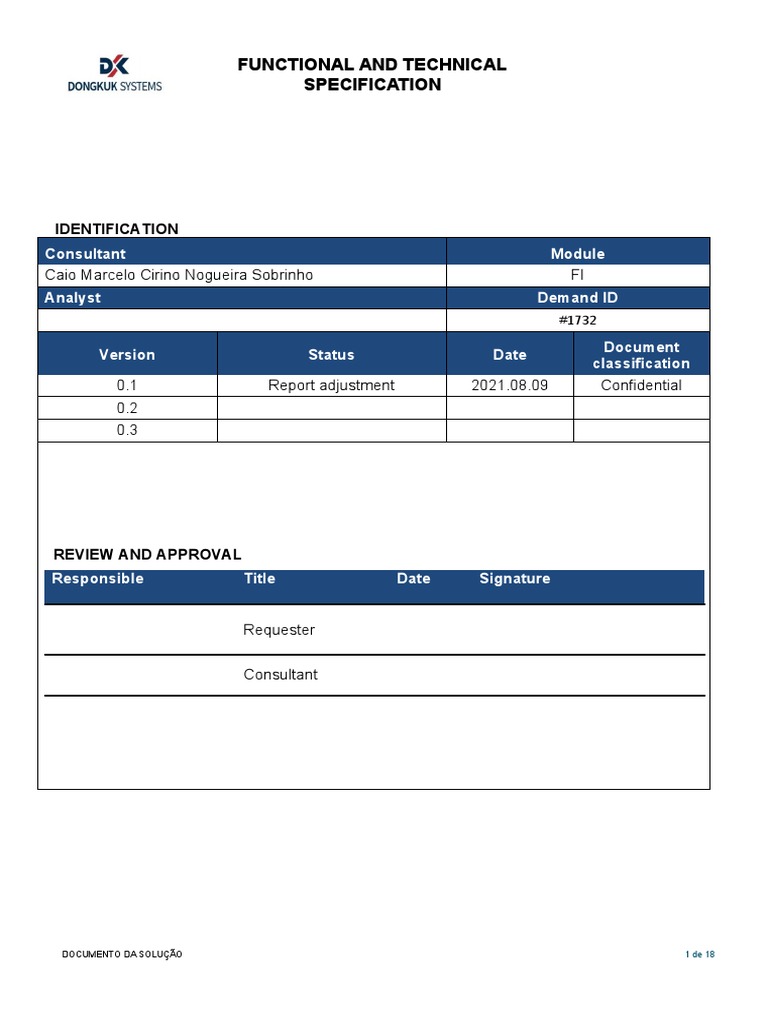 1732 - FBL1N - Functional and Technical Specification | PDF ...