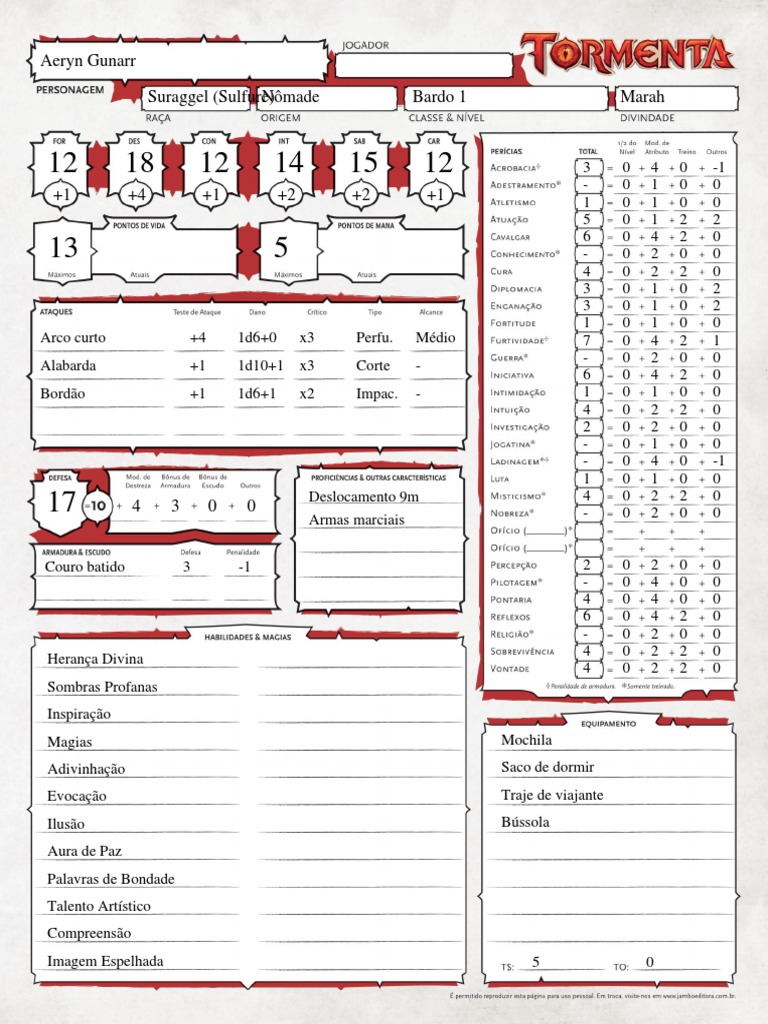 Ficha tormenta | PDF