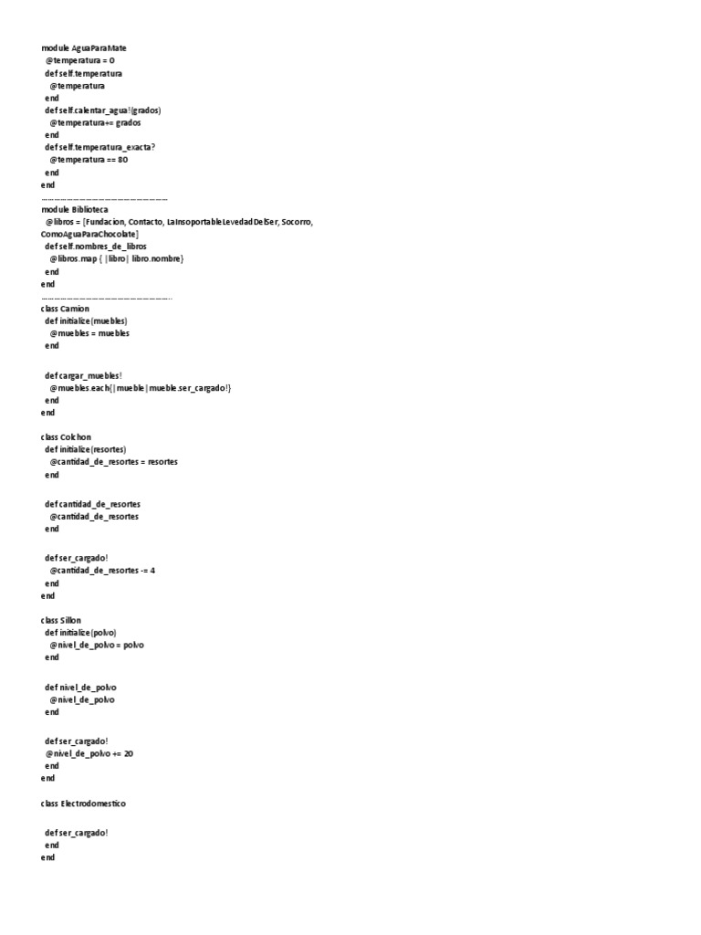 Modelo de Examen Programacion Ejercicios D Ruby | PDF