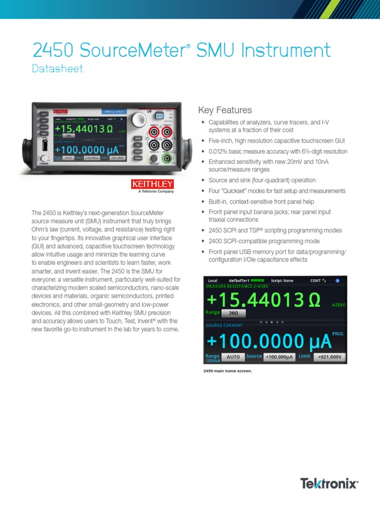 Keithley 2450 | PDF | Usb | Touchscreen