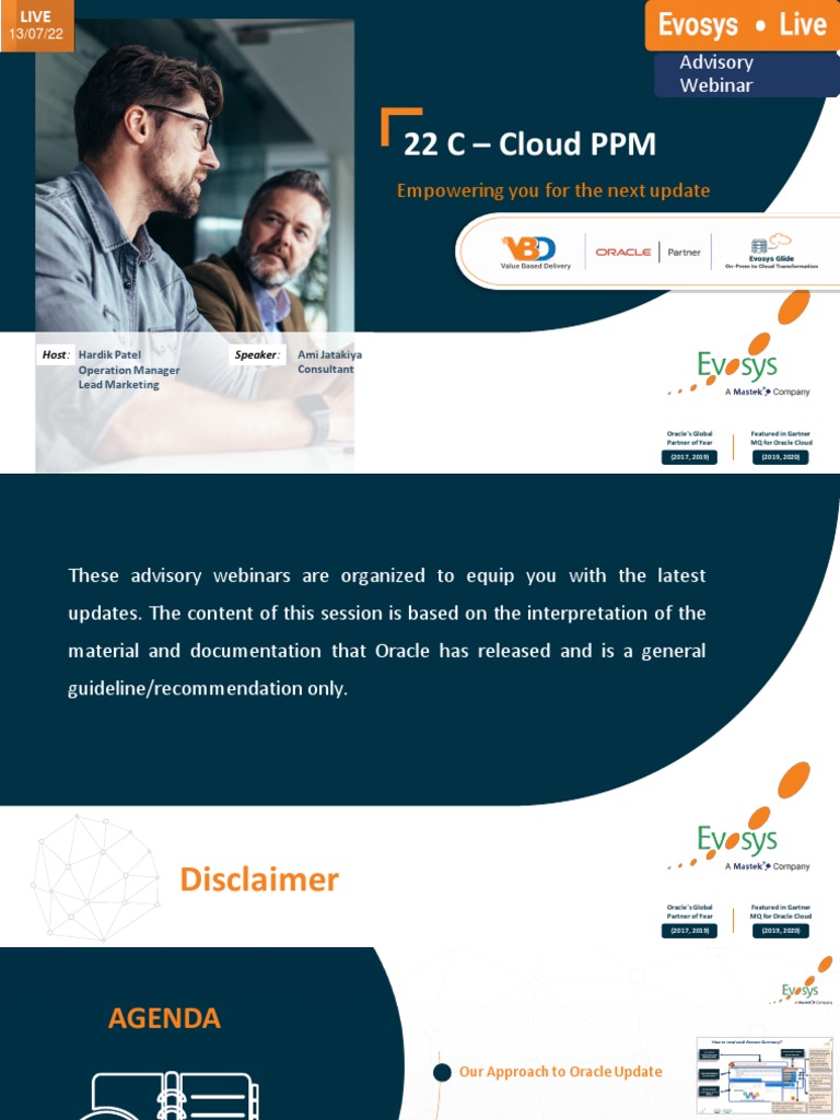 22C Evosys Oracle PPM Webinar V2.0 | PDF | Representational State ...