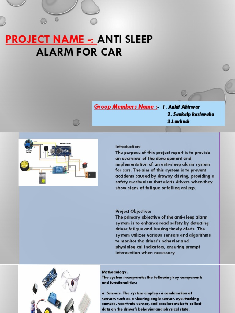 Anti Sleep Alarm For Car: Project Name | PDF | Business | Technology ...