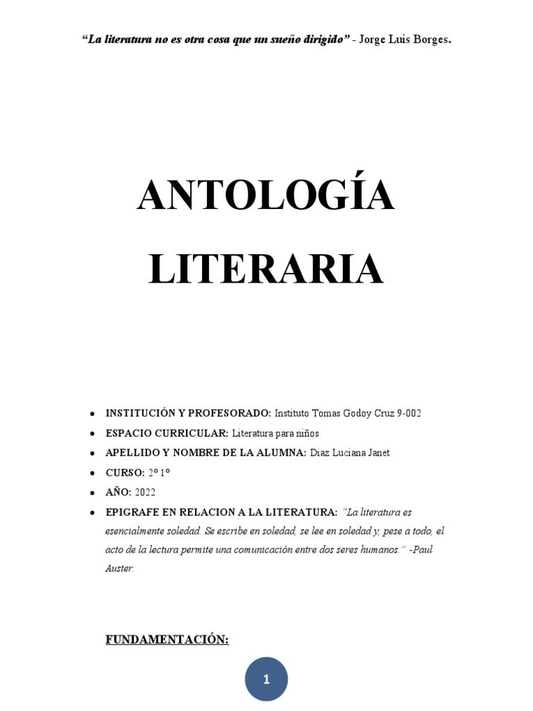 Antología Literaria | PDF