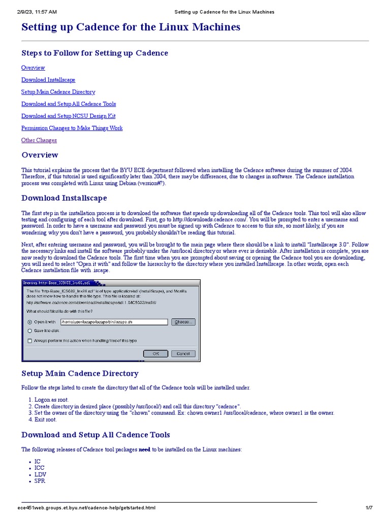 Setting Up Cadence For The Linux Machines | PDF | Computer File | Login