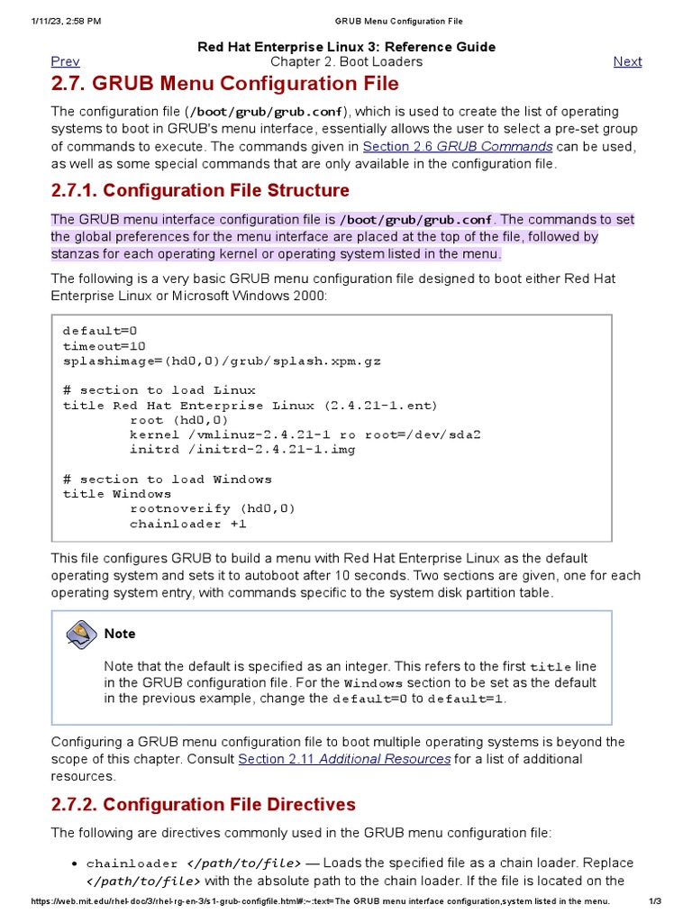 GRUB Menu Configuration File | PDF | Booting | Information Technology ...