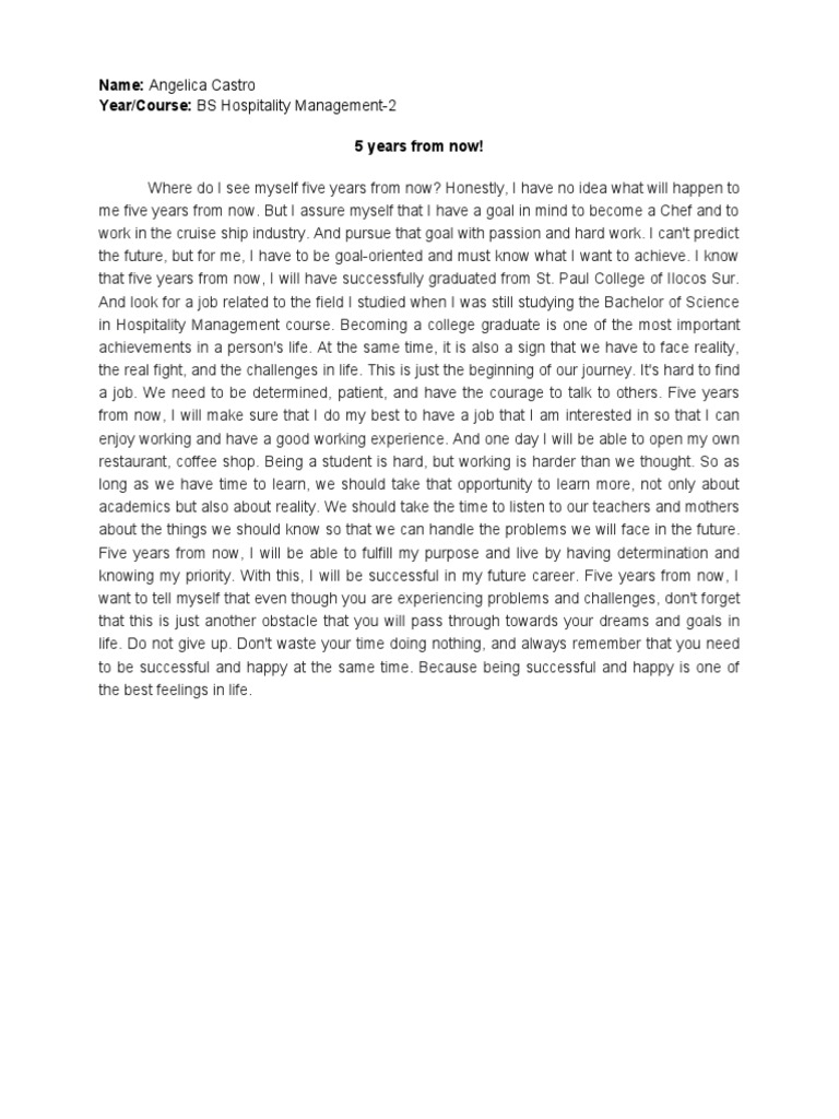 5yrs From Now | PDF