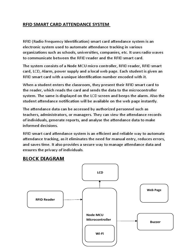 Rfid Smart Card Attendance System With Instant Notification For The Students Abstract | PDF ...