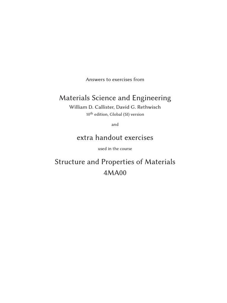Answers Callister 10th | PDF