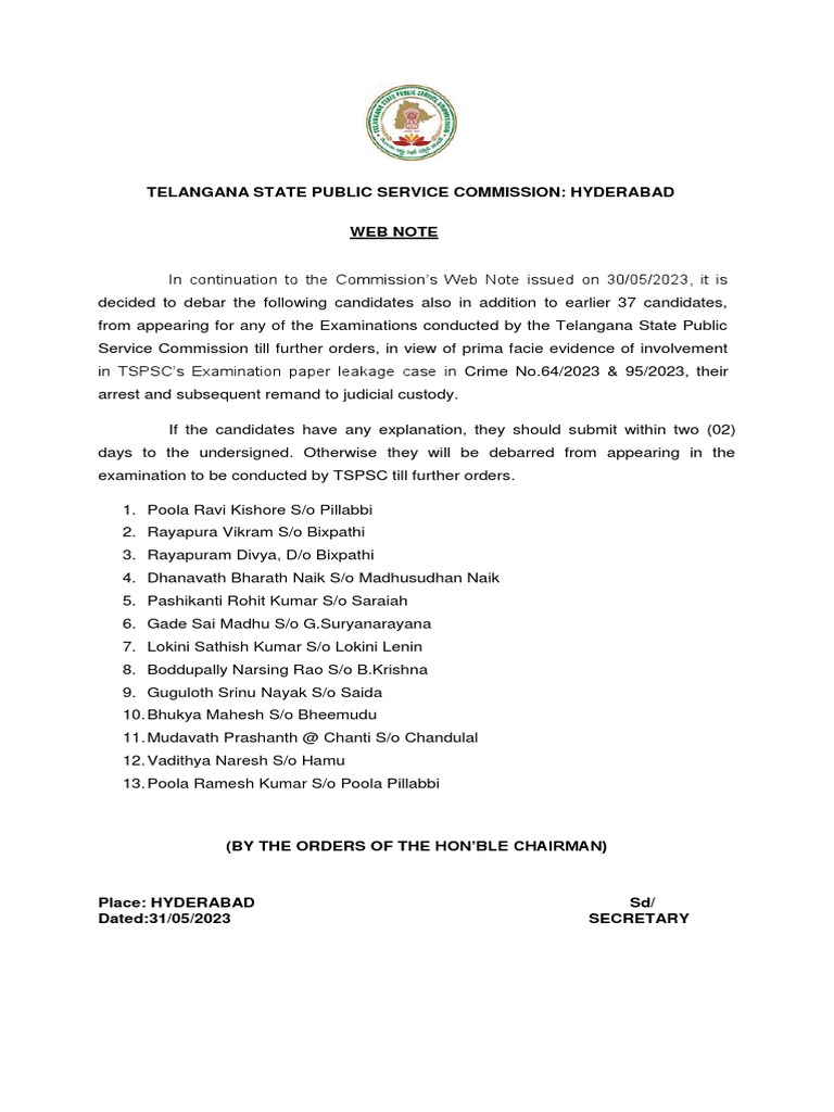 Debarred Candts Webnote 3105202320230531195937 | PDF