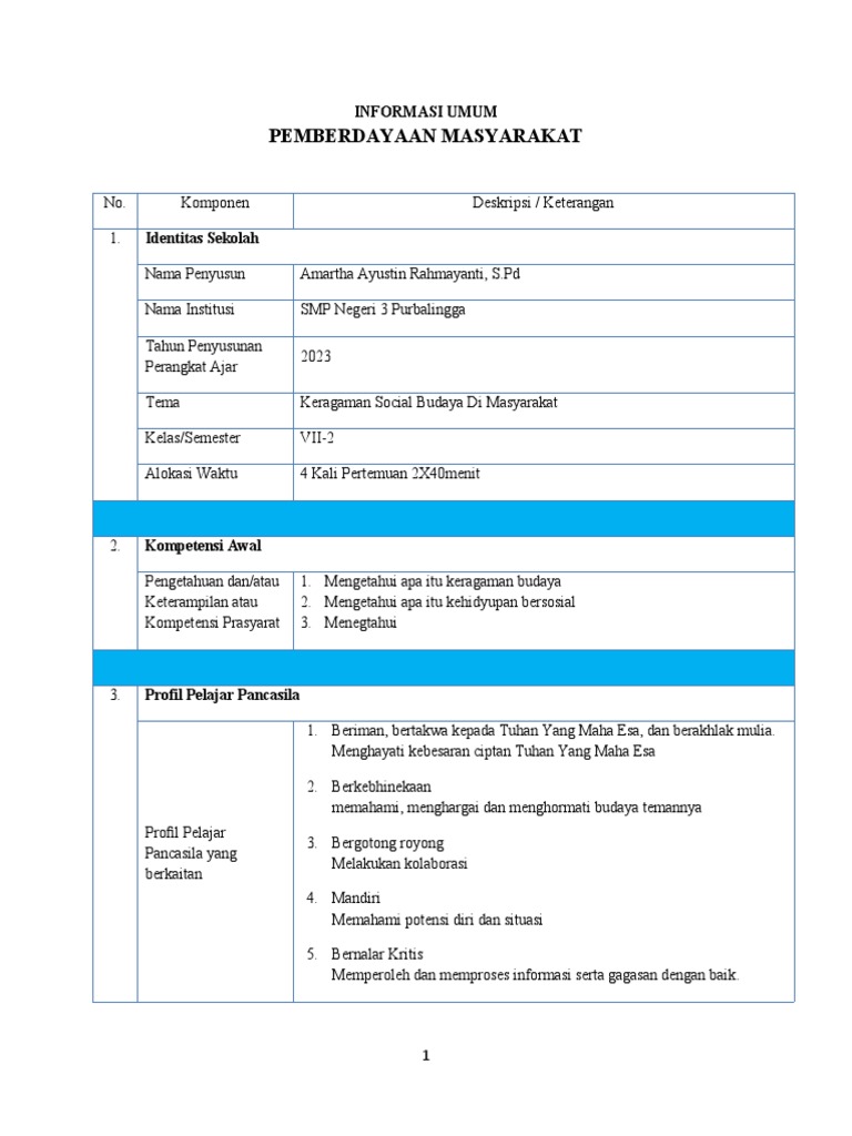 Modul Ajar Ips.7 .Tema 04 (Semester Genap) | PDF