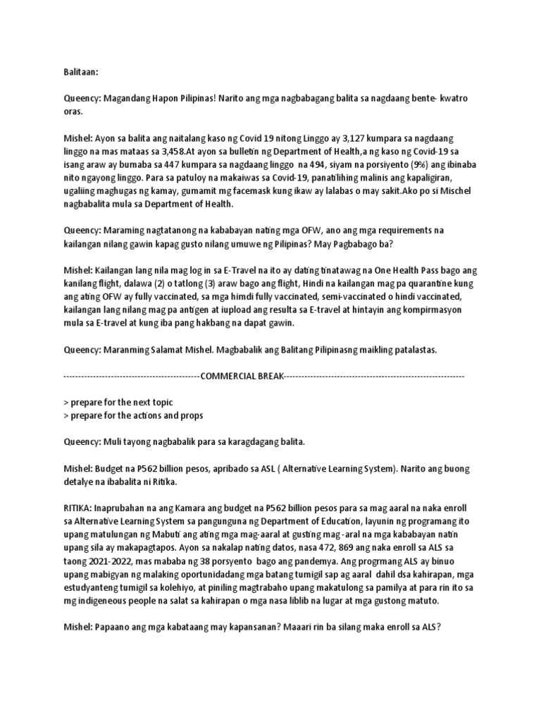 Balita-1 14 2023 | PDF