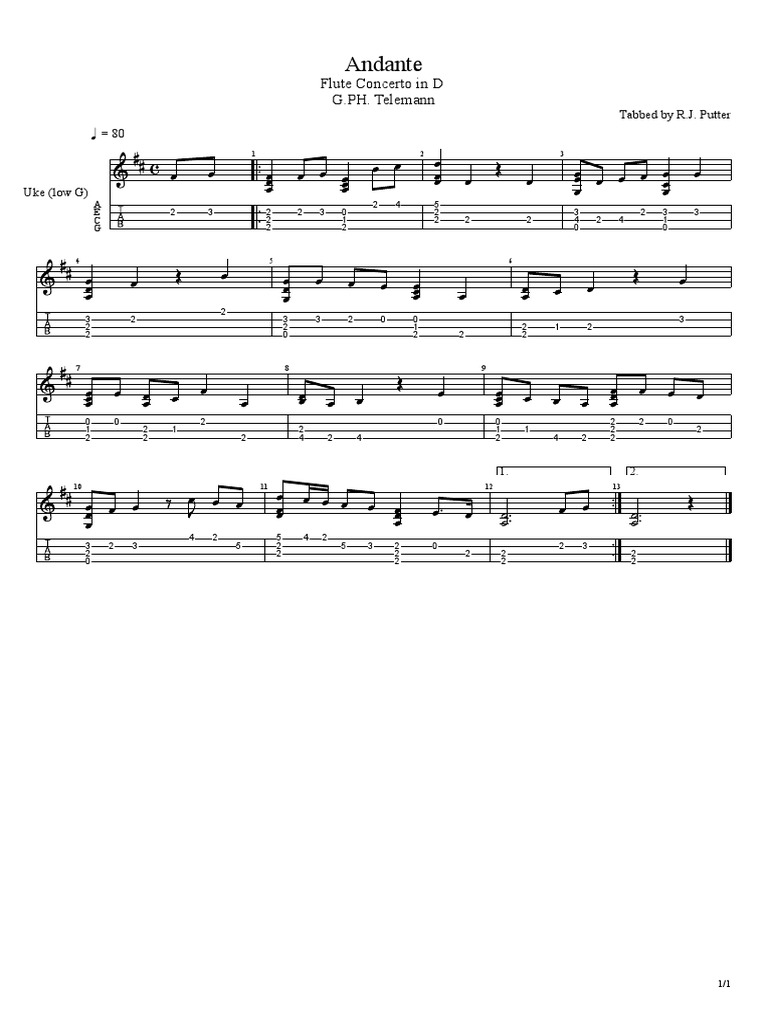 Andante - Telemann | PDF | Concerto | Compositions For Symphony Orchestra