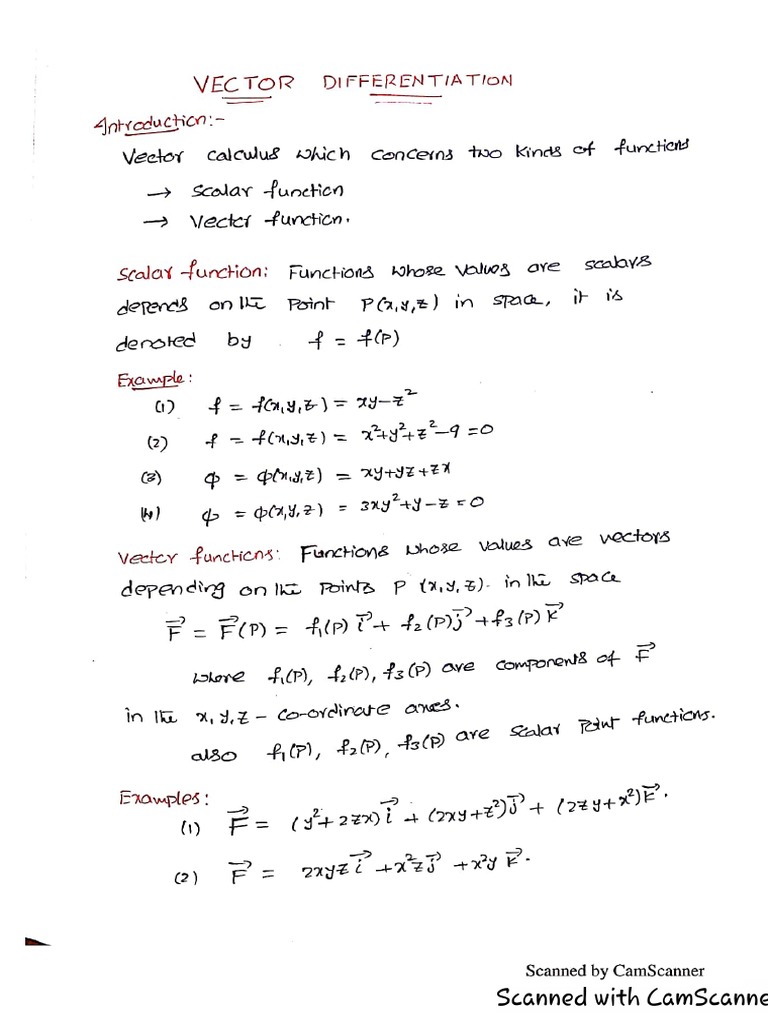 Unit-IV Vector Differentiation | PDF