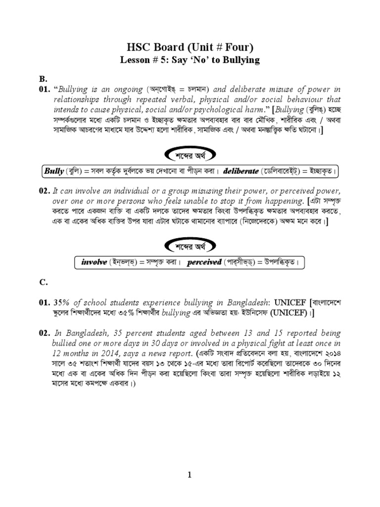 HSC Board Unit 4 | PDF | Violence | Psychological Abuse