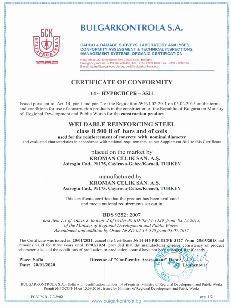 Bulgaristan B500B Cubuk Kangal | PDF