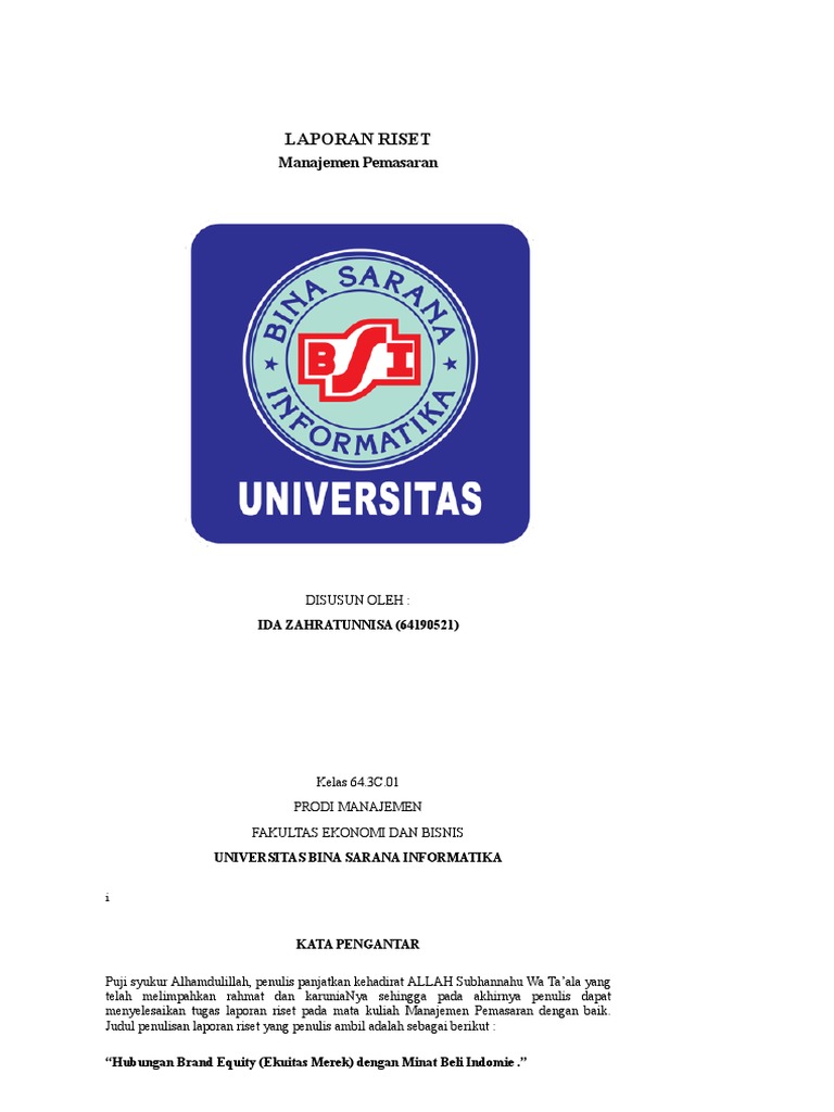 Ida Zahratunnisa 64190521 Kelas 64.3C.01 Laporan Riset | PDF