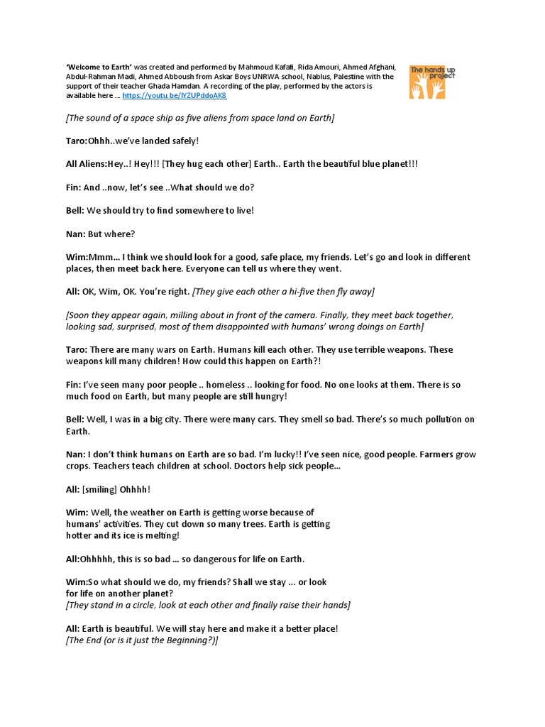 Welcome To Earth' Script This | PDF