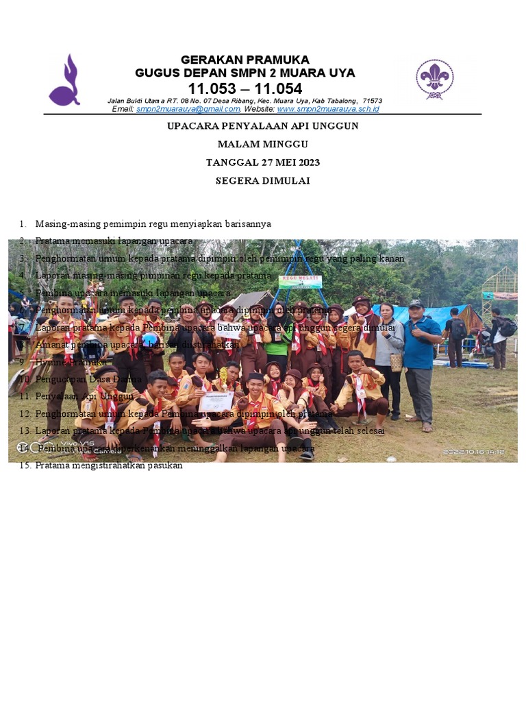 Susunan Acara Upacara Api Unggun | PDF