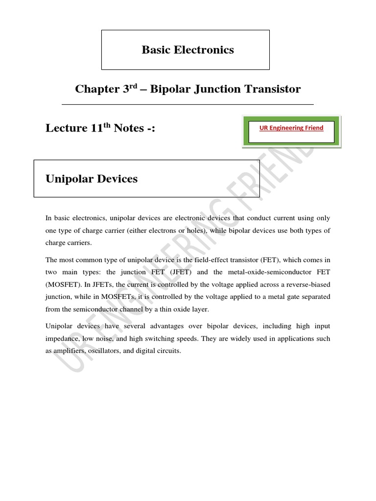 BEC Notes Lecture 11 by Ur Engineering Friend | PDF | Bipolar Junction ...