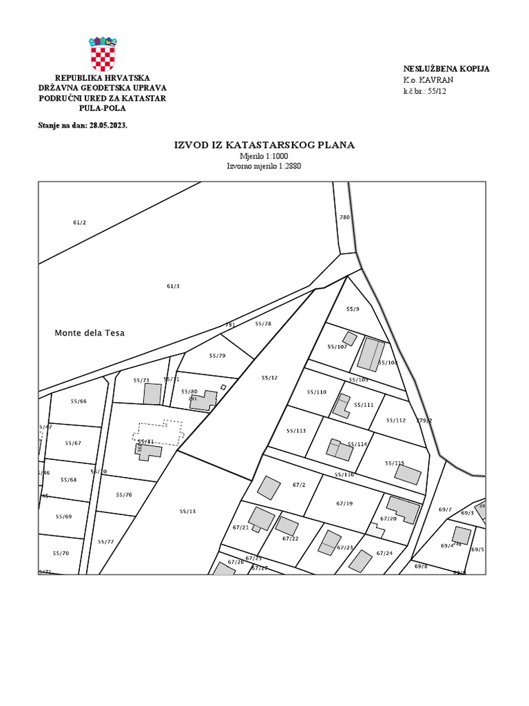 Izvod Iz Katastarskog Plana | PDF