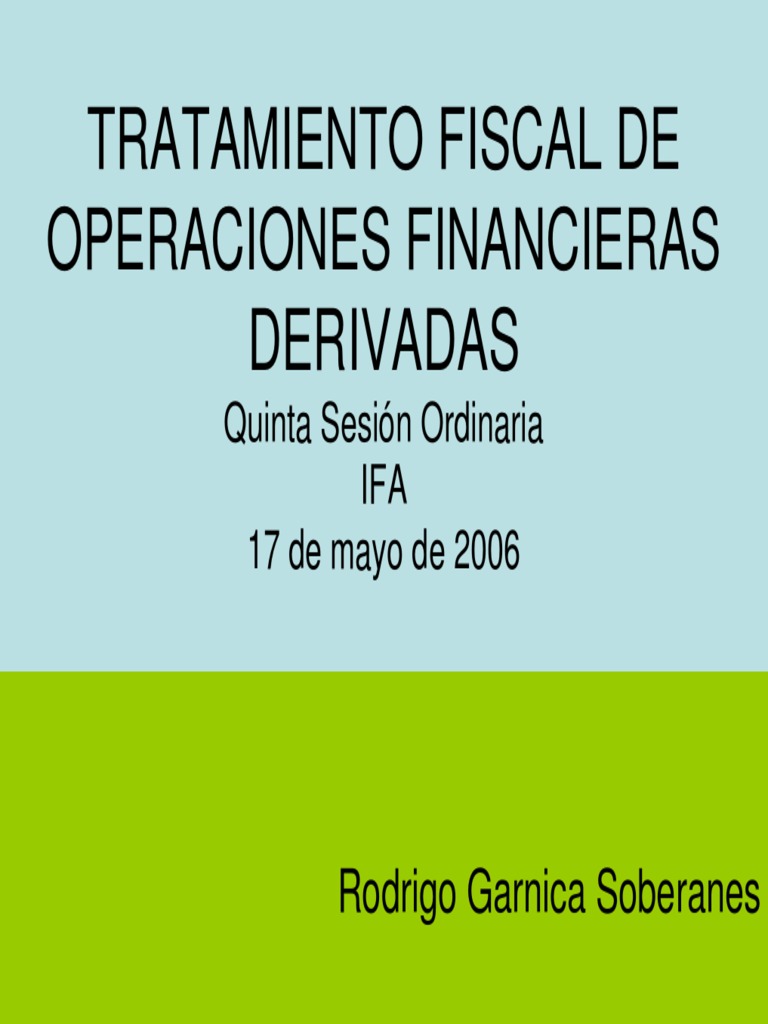 Operaciones Financieras Derivadas 1 | PDF | Negocios | Finanzas y dinero