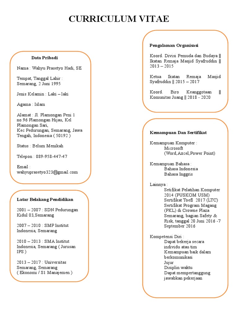 CV Wahyu | PDF