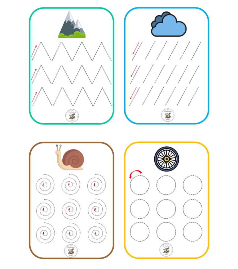 Tarjetas Grafomotricidad | PDF