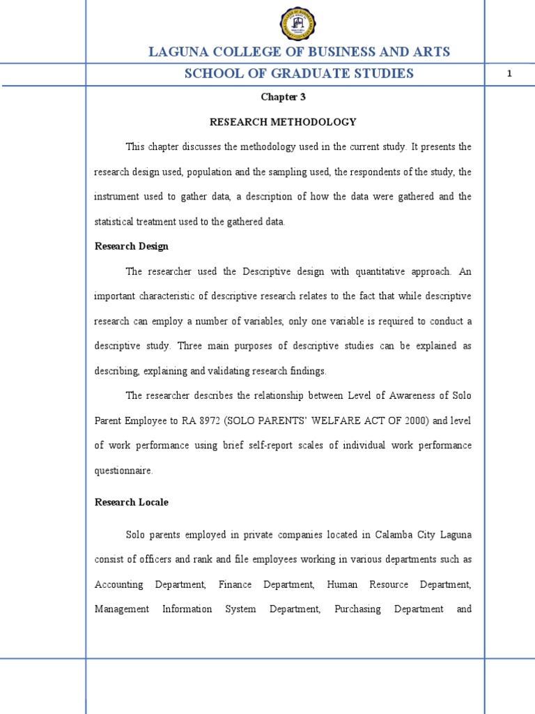 Chapter 3 Methodology | PDF | Sampling (Statistics) | Self Report Study