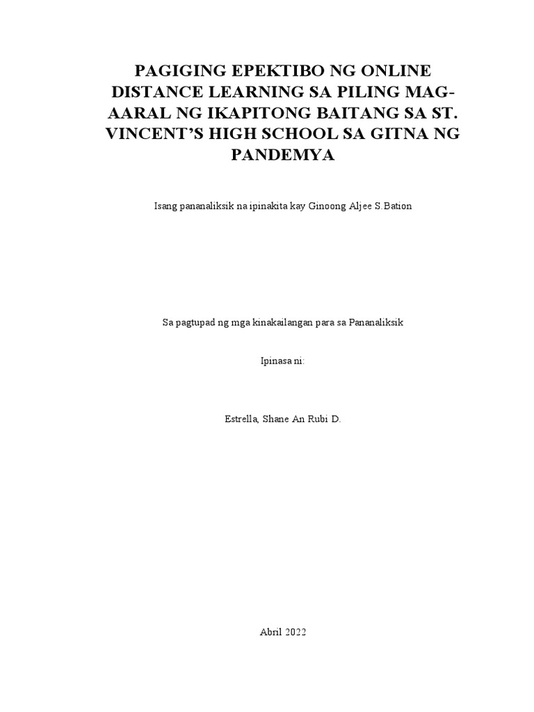 Estrella Filipino Research | PDF