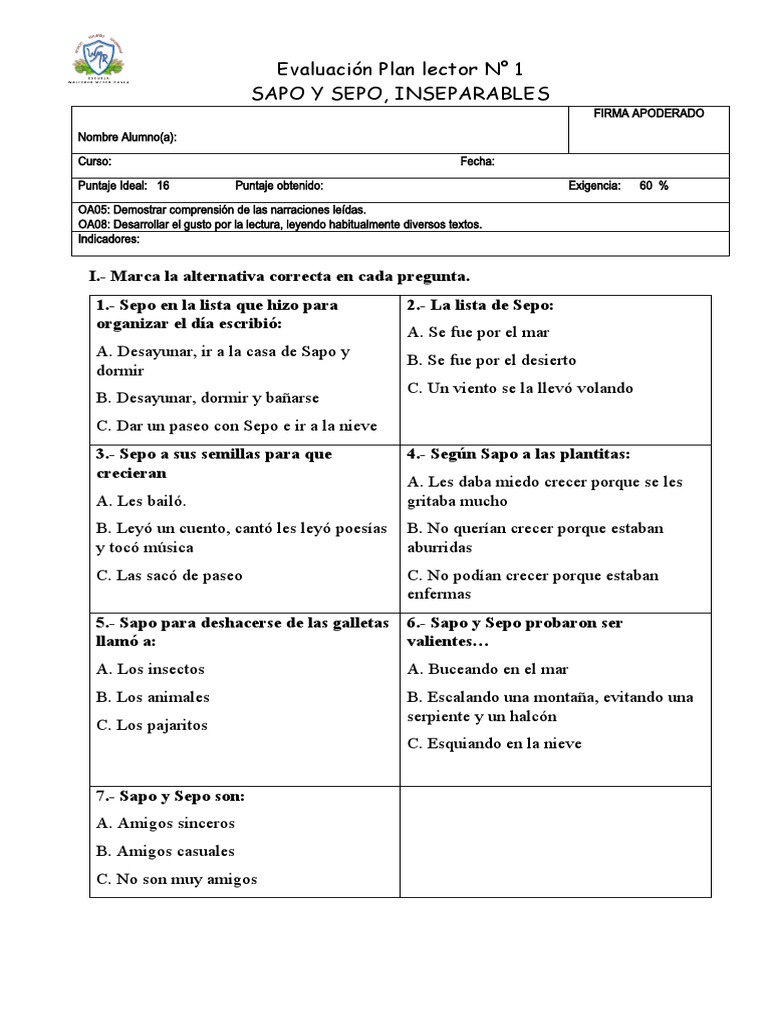 Sapo y Sepo, Inseparable | PDF