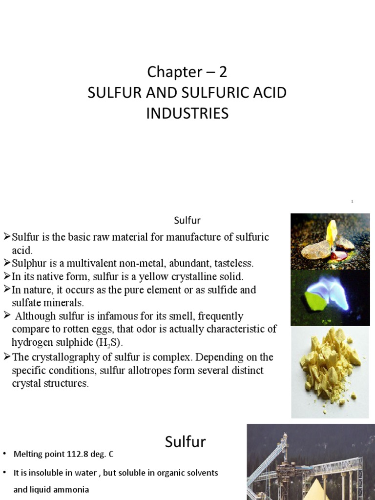 Sulfur and Sulfuric Acid-Upct | PDF | Sulfur | Sulfuric Acid