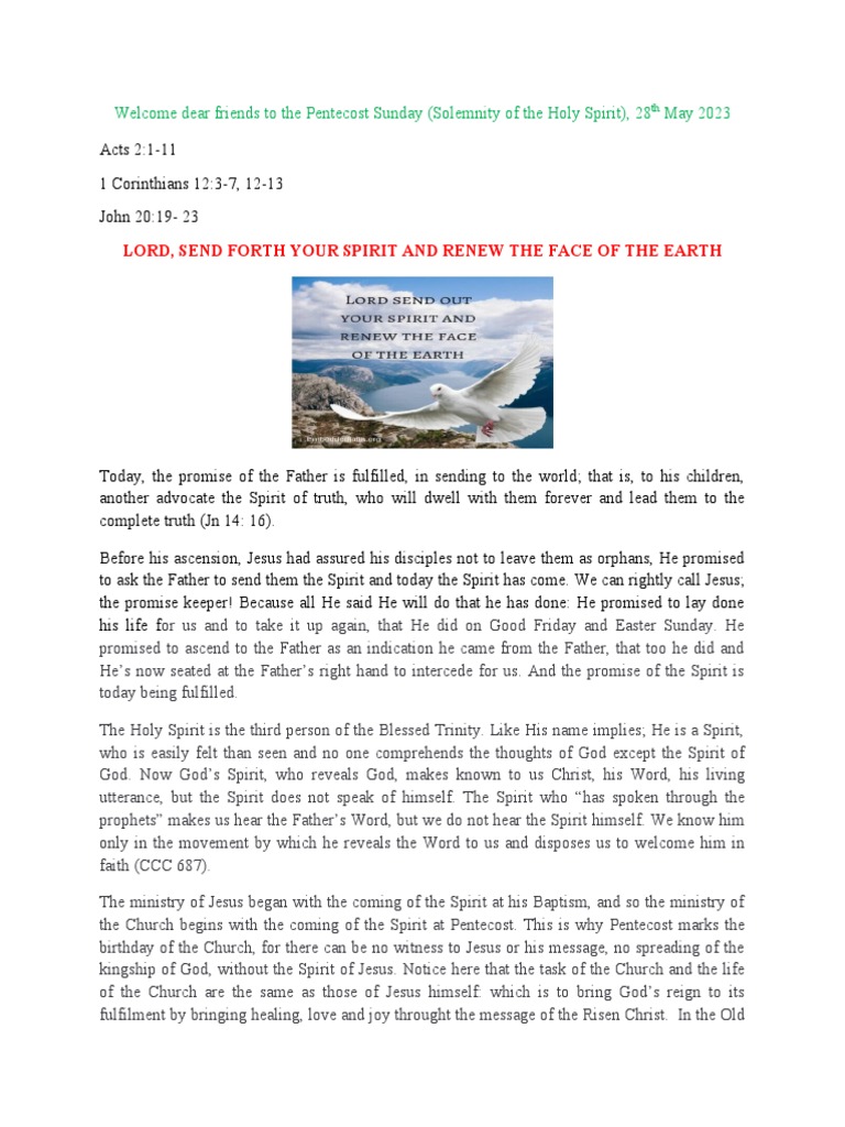 Pentecost Sunday A | PDF