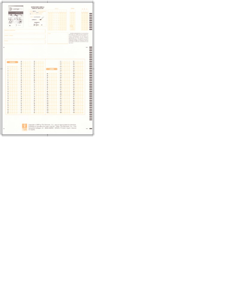 Hoja Respuestas Competea - TOAZ - INFO | PDF