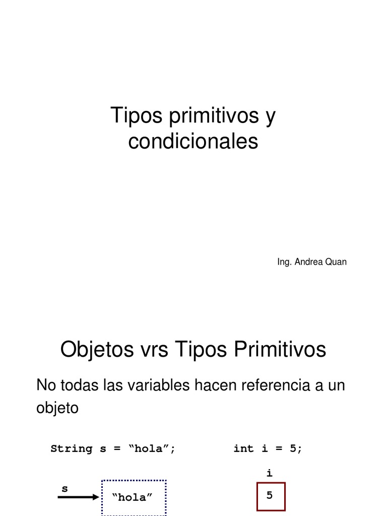 Tipos de datos primitivos y estructuras condicionales en Java | PDF ...