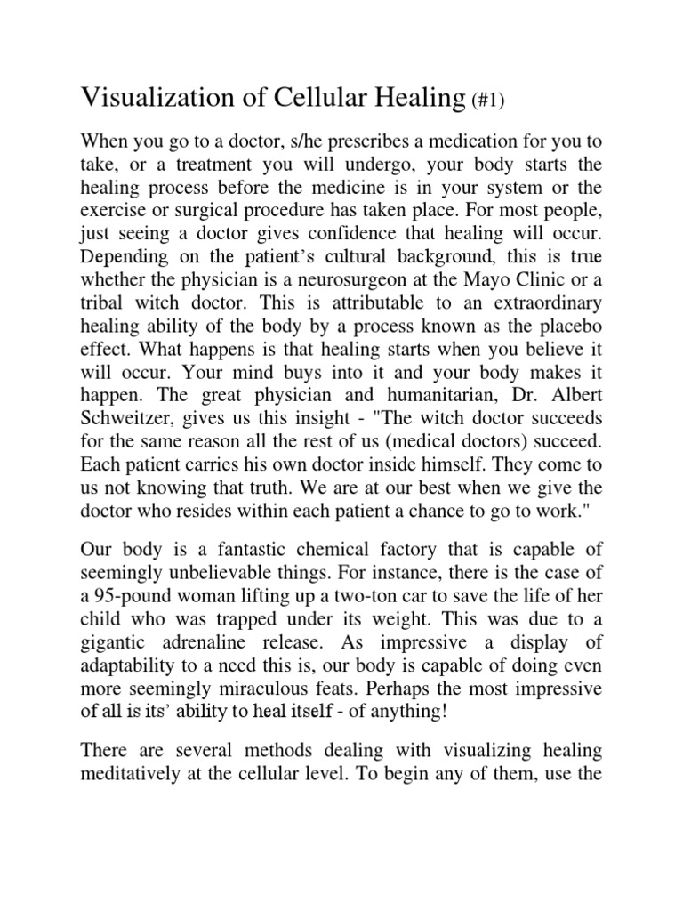 Cellular Healing | PDF | Forgiveness | Physician