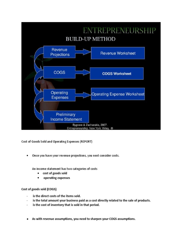Cost of Goods Sold and Operating Expenses | PDF | Cost Of Goods Sold | Cost