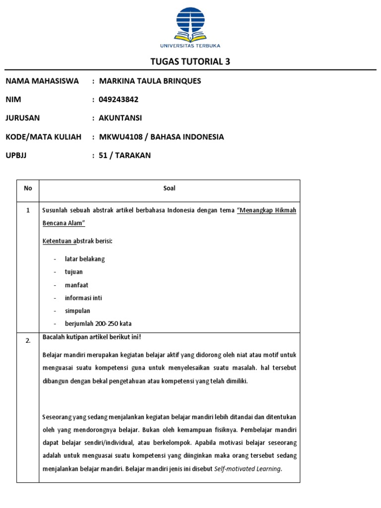 TMK 3 (Mkwu4108) - Markina T. Brinques | PDF