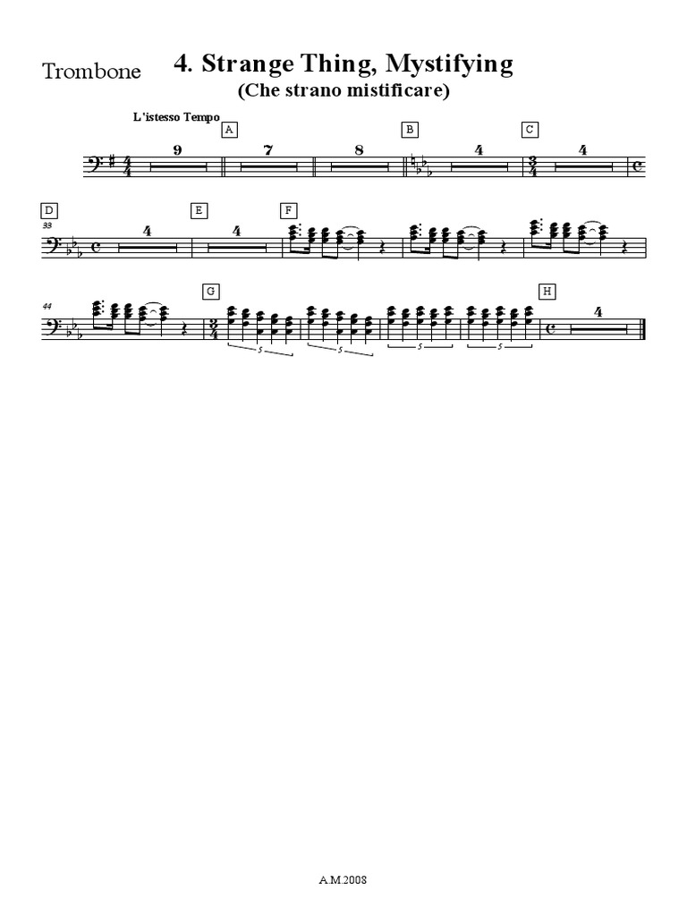 04 STRANGE THING MYSTIFYING - 010 Trombone | PDF