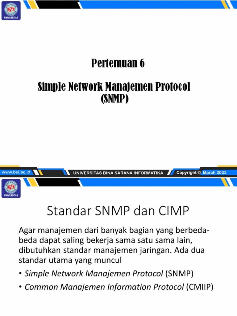 SNMP dan CMIP: Standar Manajemen Jaringan | PDF | Komputer