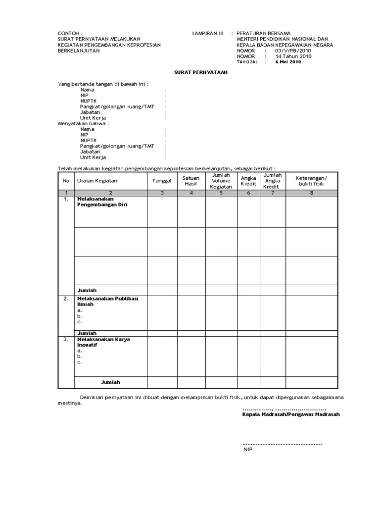 03 Form Dupak Lampiran III | PDF