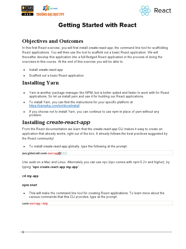Exercise 5 - Getting Started With React | PDF | Command Line Interface | Application Software