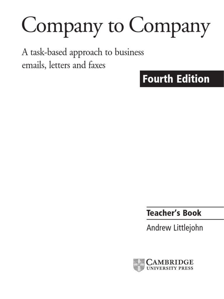 Company To Company PDF Teachers Manual | PDF