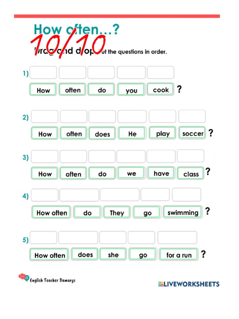 WH Questions With How Often | PDF