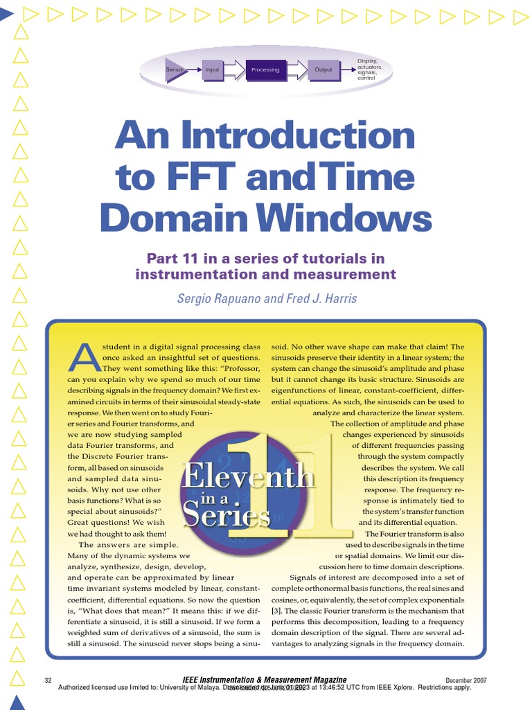 2008-An Introduction To FFT and Time Domain Windows | PDF | Discrete Fourier Transform ...