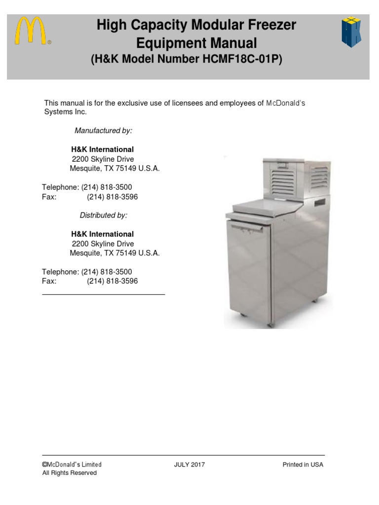 Equipment Manual - HCMF18C-01P | PDF
