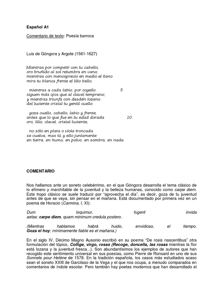 Mientras Por Competir Con Tu Cabello6 | PDF | Sonetos | Poesía