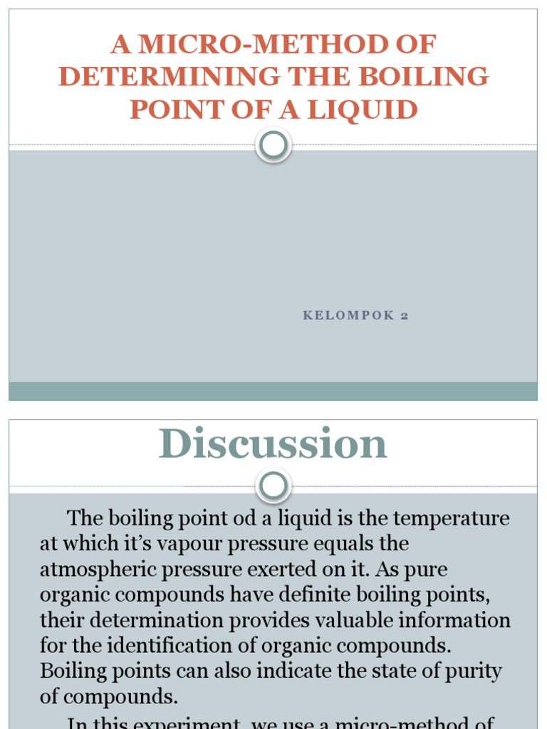 A Micro-Method of Determining The Boiling Point of | PDF | Boiling ...
