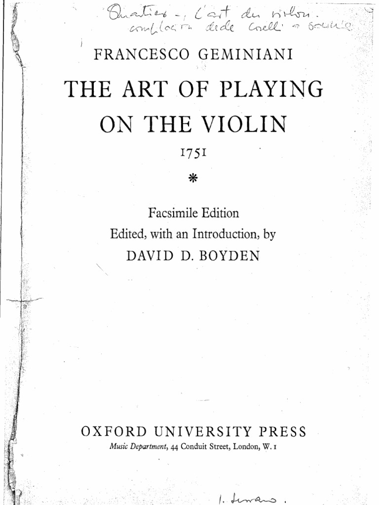 Geminiani's Violin Mastery Explained | PDF